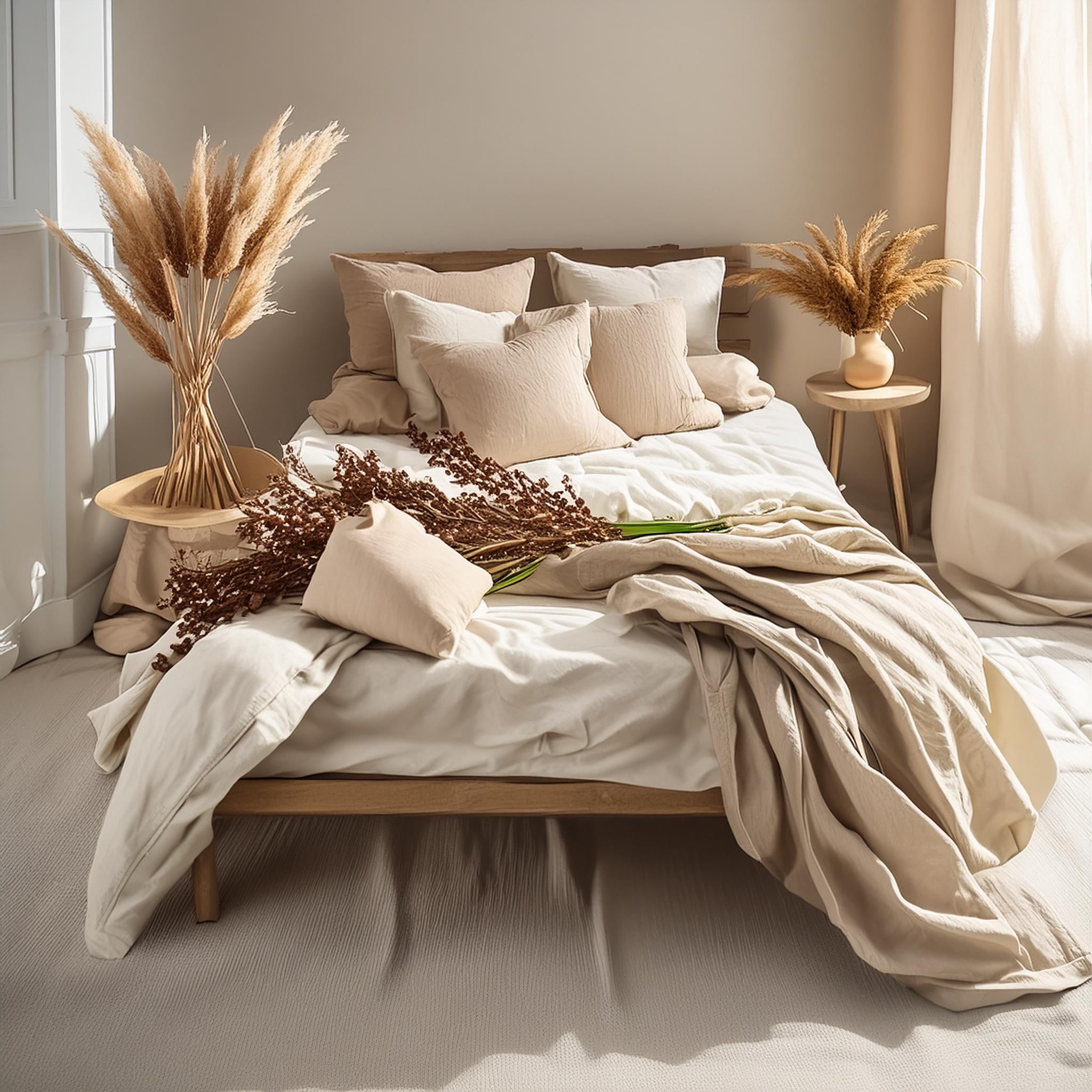 100% French Linen Sheets – Olive Threads