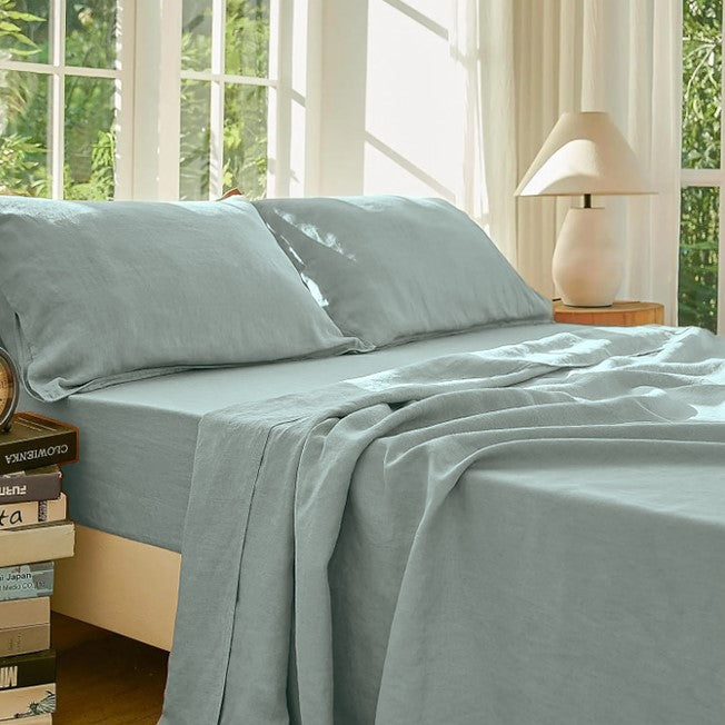 Premium French Linen Sheet Sets – Olive Threads